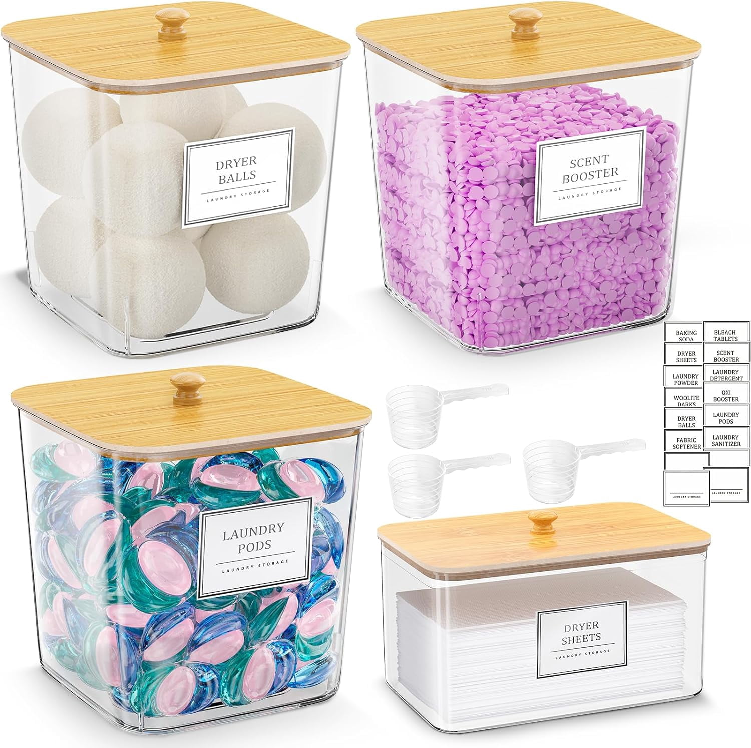 Laundry Pods Storage Container, Clear Laundry Room Organization and ...