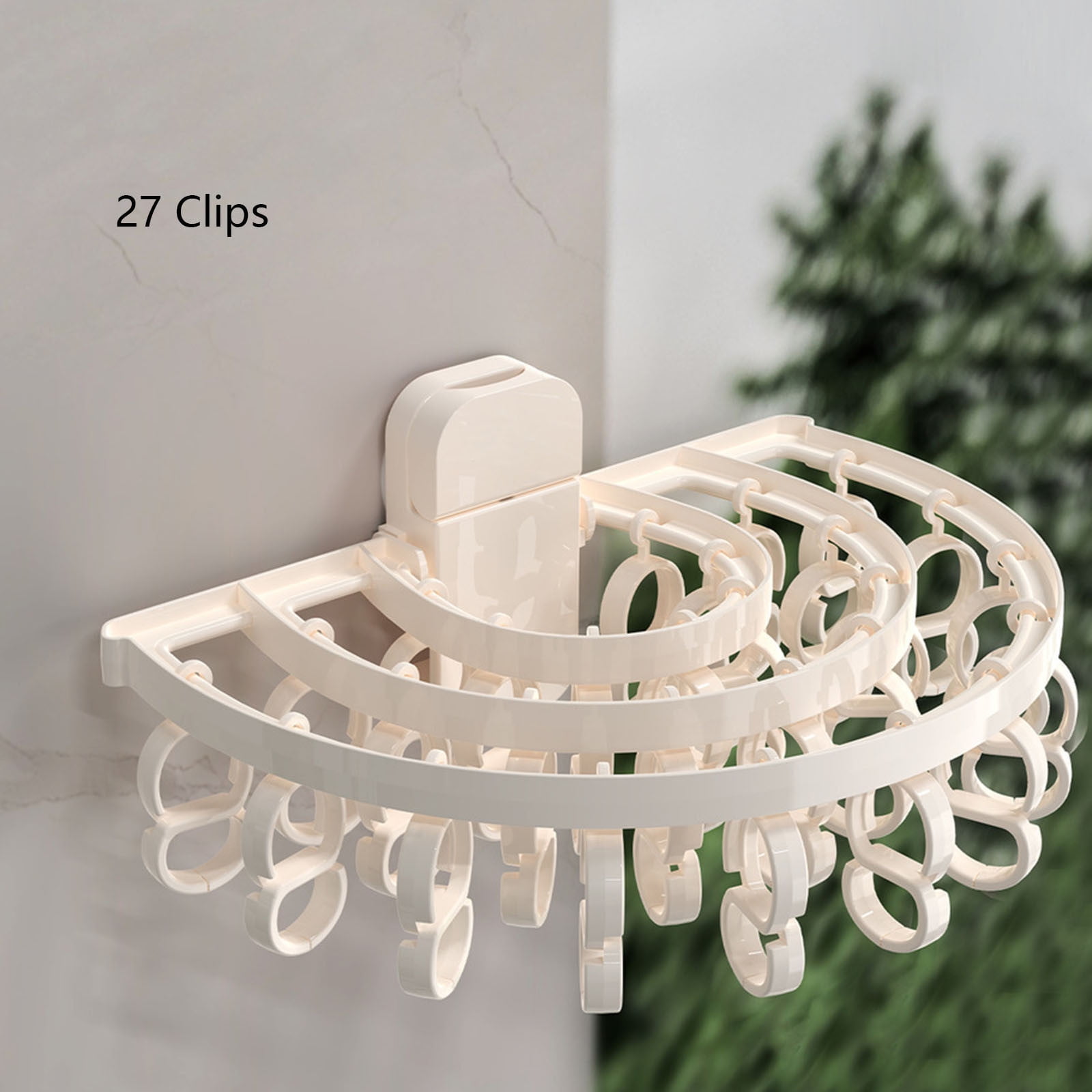 Laundry Rack Wall Mounted Clips Foldable Clothes Rack Windproof Clothes ...