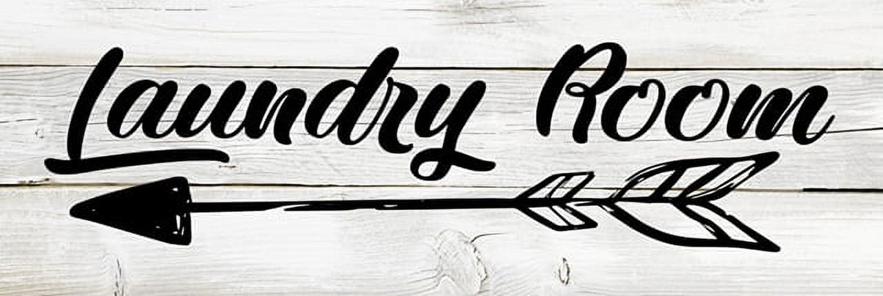 Laundry Room Arrow Chic White Farmhouse Wood Sign Wall Décor Gift 6 x ...