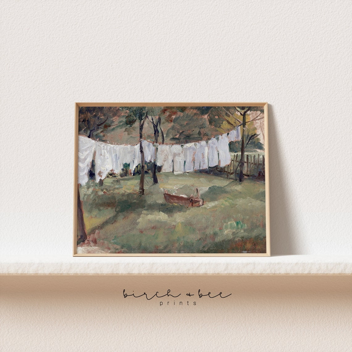Laundry Room Art Vintage Painting Clothes Drying Farmhouse Laundry Room ...