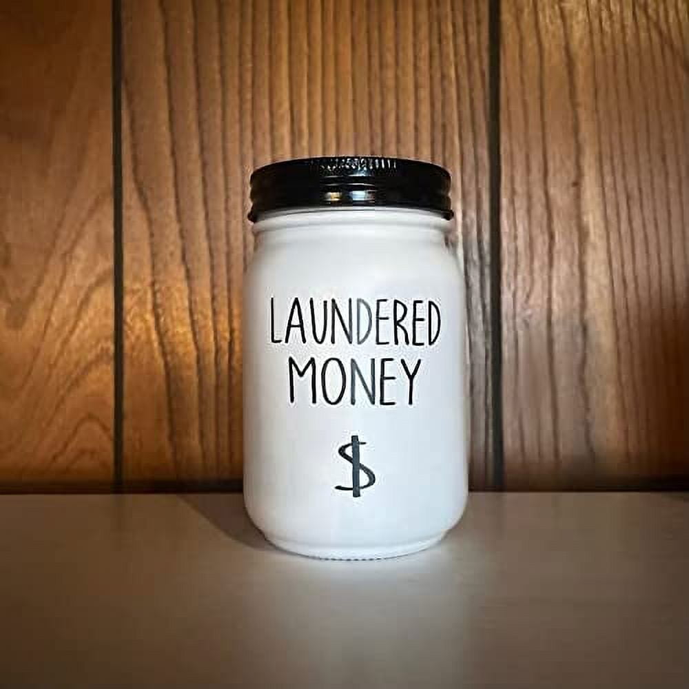 Laundry Room Coin Jar, Rustic Farmhouse, Glass Mason Jar Organizer ...