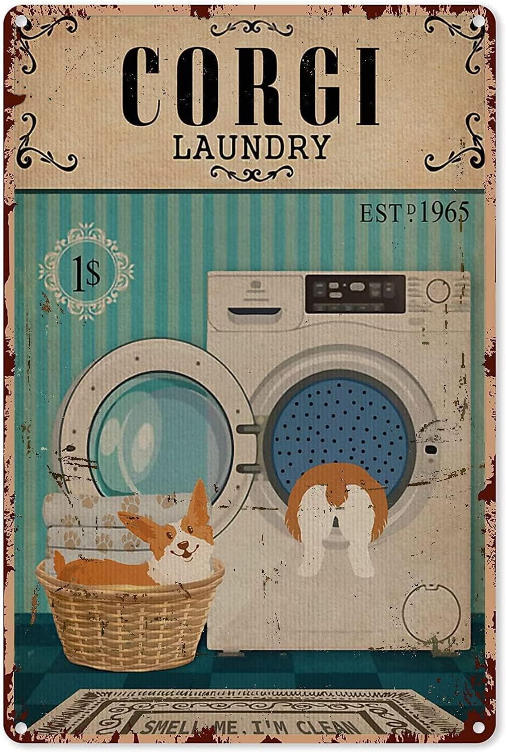 Laundry Room Corgi Dog and Laundry for Door Laundry Room Home 15 * 10 ...