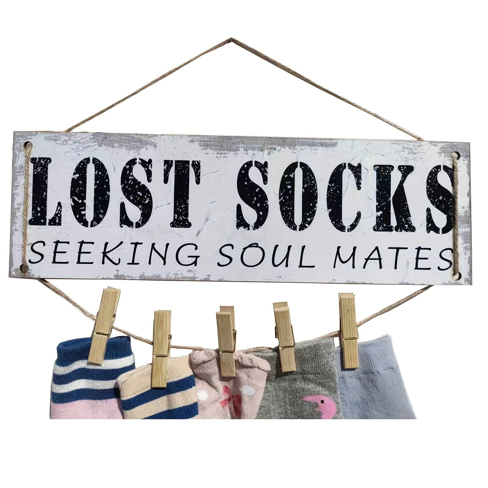 Laundry Room Decor Wooden Wall Decor Farmhouse Plaque Lost Socks Wall ...