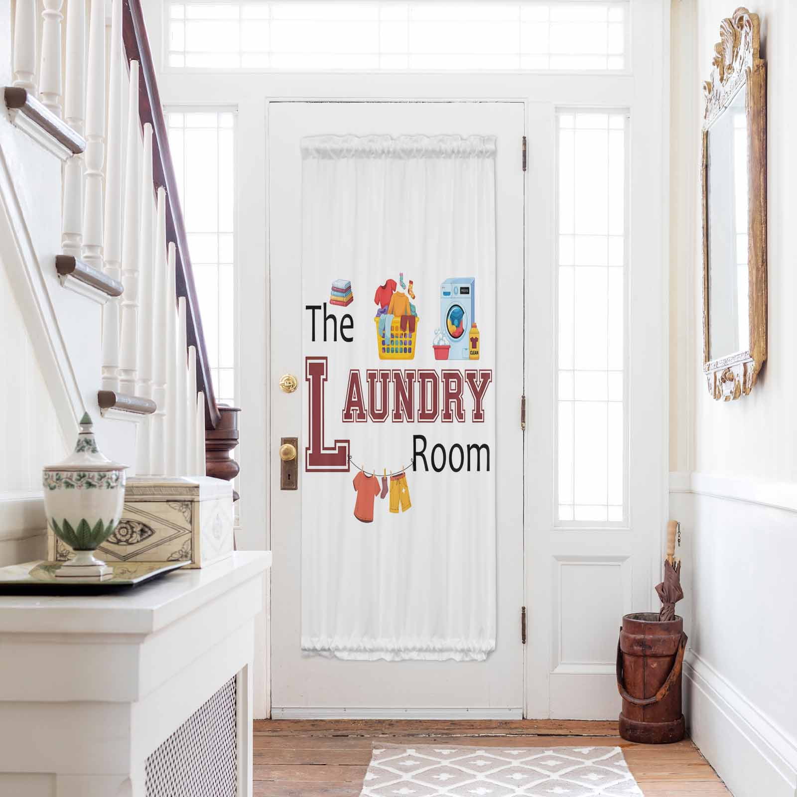Laundry Room Door Curtains for Door Window, French Sidelight Front Back ...