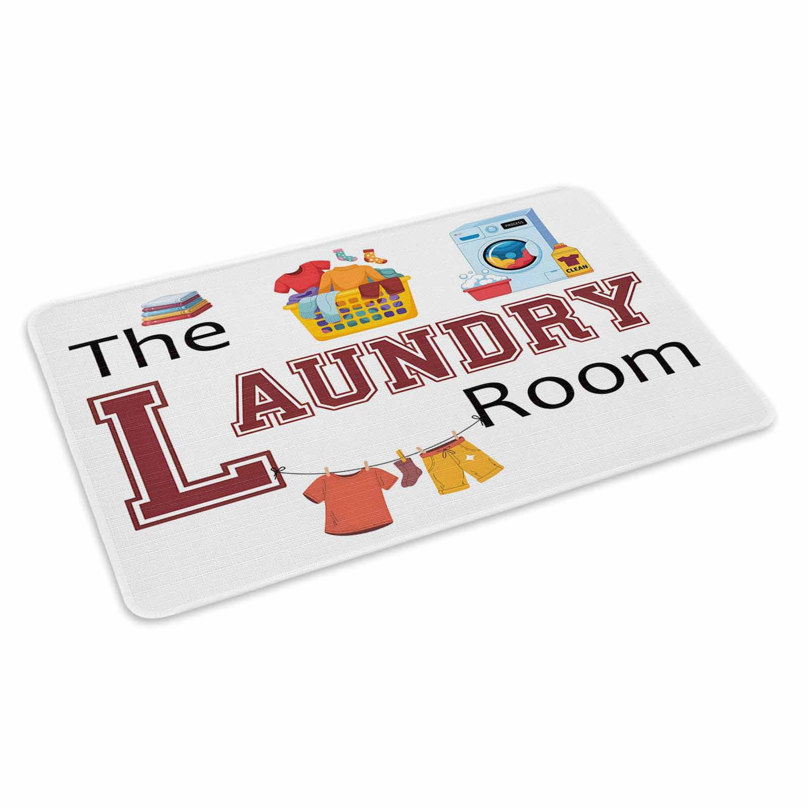 Laundry Room Doormat Outdoor Entrance 20"x31.5", Cartoon Washday ...