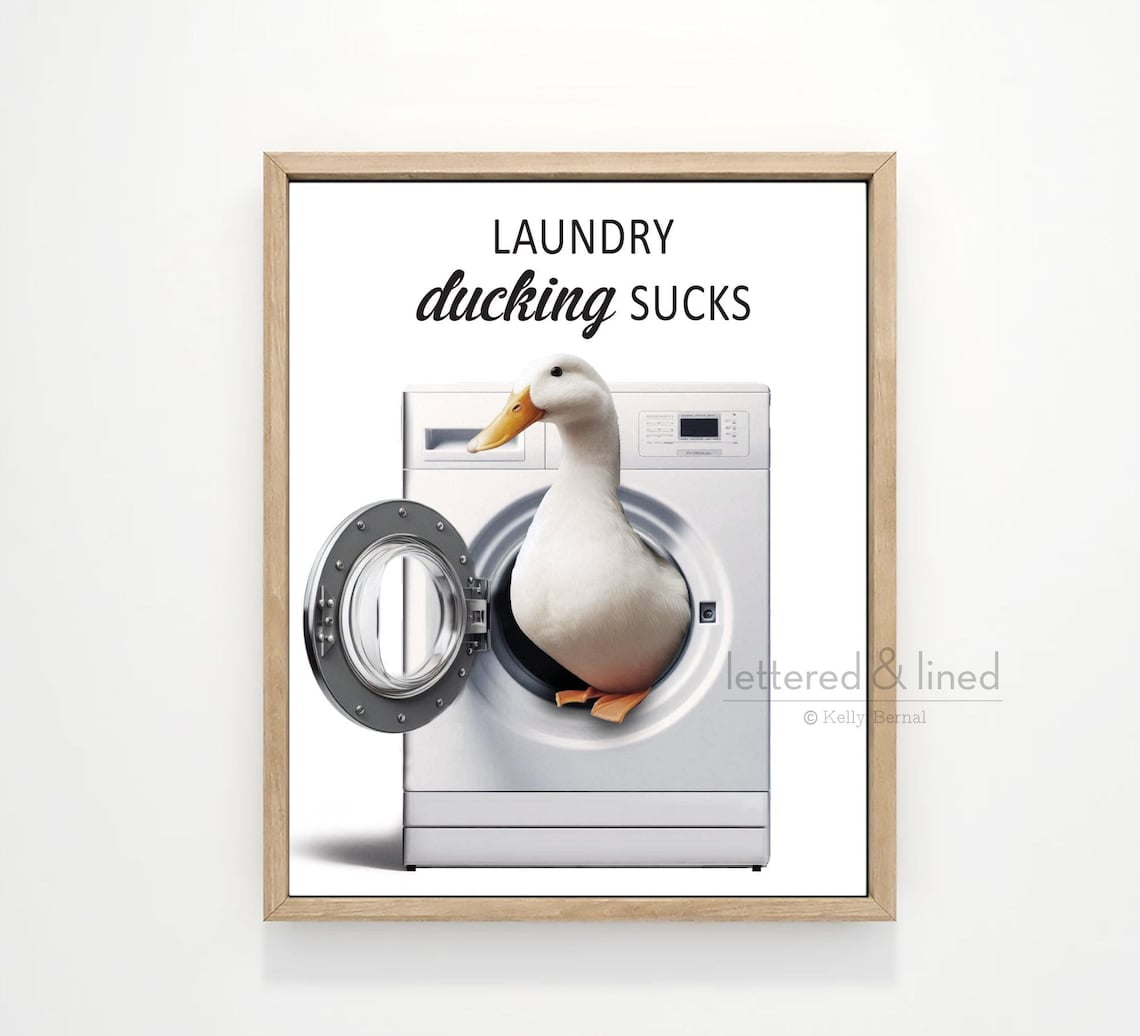 Laundry Room Duck Poster Animal Art UNFRAMED Poster, Wall Art for Decor ...