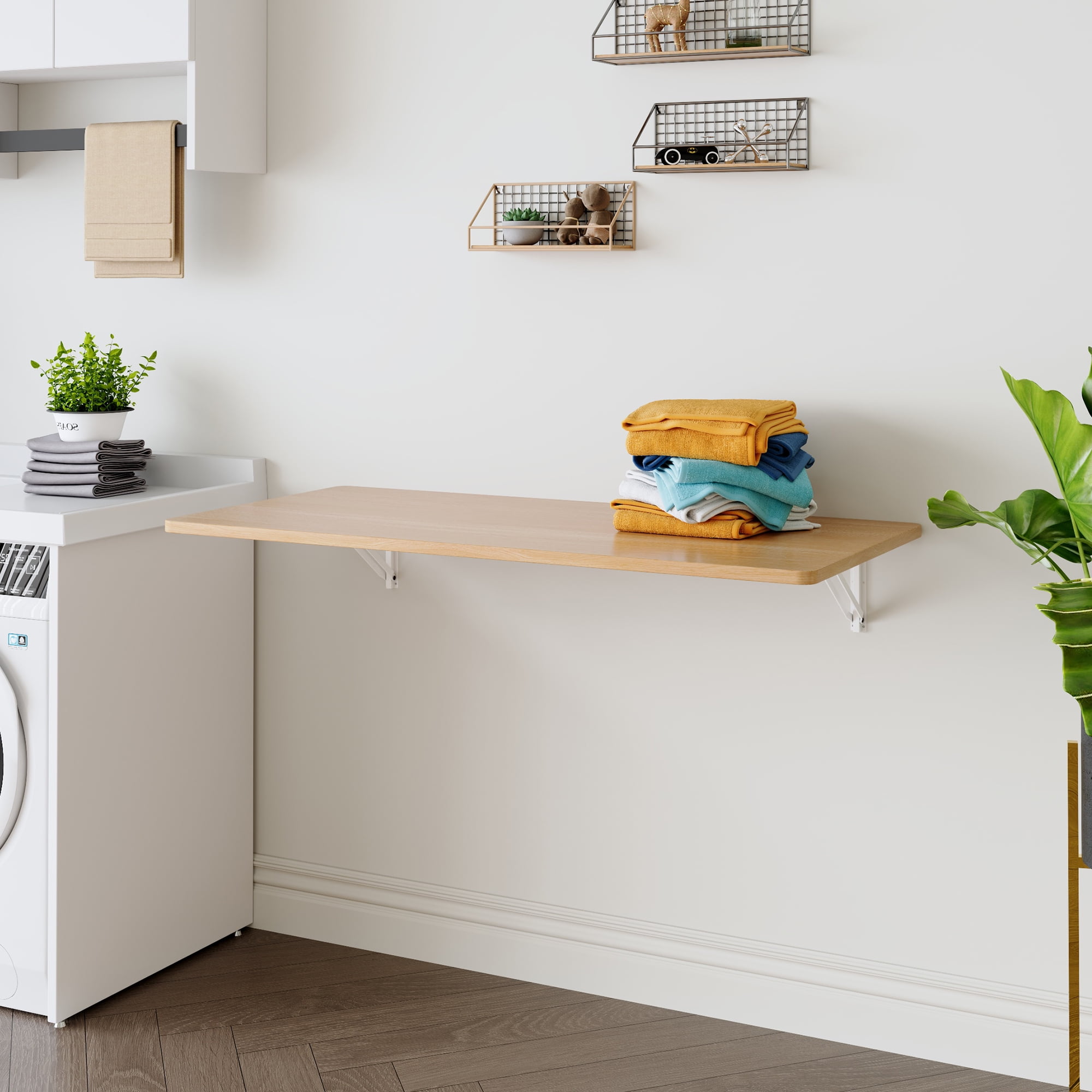 Laundry Room Folding Table Wall Mounted Folding Table for Small Spaces ...