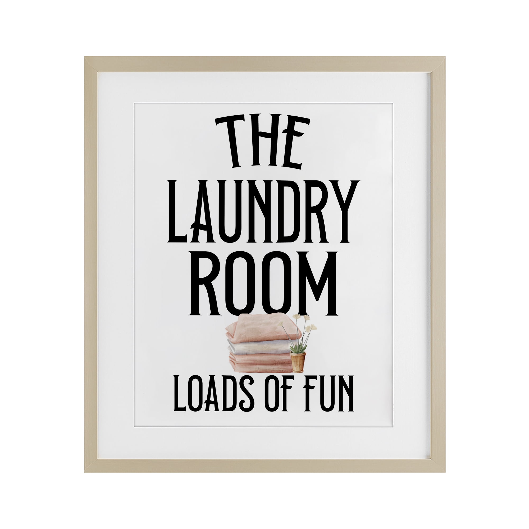 Laundry Room Fun Minimal Birch Framed Print Under Glass, design by Kim ...