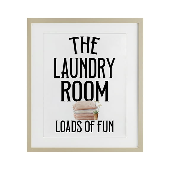 Laundry Room Fun Minimal Birch Framed Print Under Glass, design by Kim ...