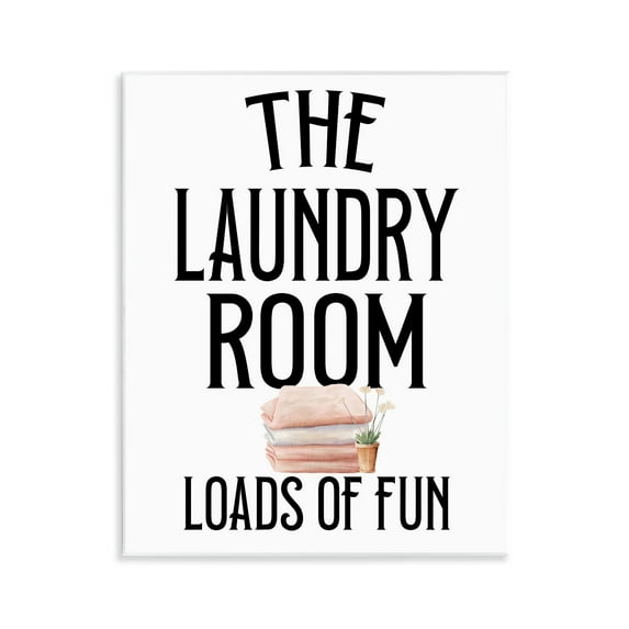 Laundry Room Fun Minimal Wall Plaque Art, design by Kim Allen - Walmart.com