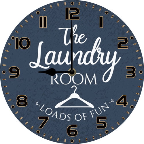 Laundry Room Loads Of Fun Farmhouse Style Wood Wall Decor Clock ...