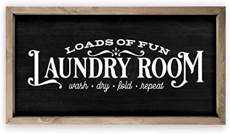 Laundry Room Loads Of Fun Framed Black Wood Rustic Style Décor Sign ...