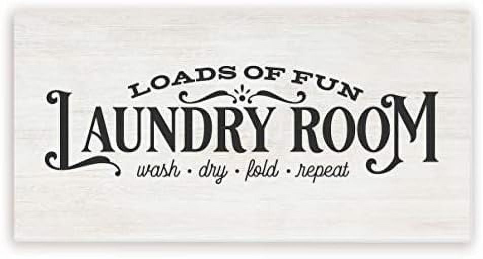 Laundry Room Loads Of Fun White Wood Rustic Style Wall Décor Sign 18X36 ...