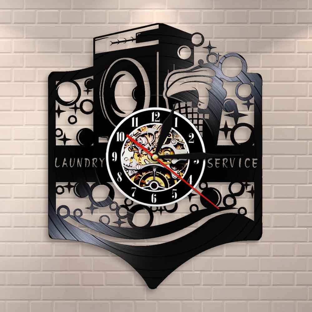 Laundry Room Logo Business Sign Wall Clock Washing Machine Laundry ...