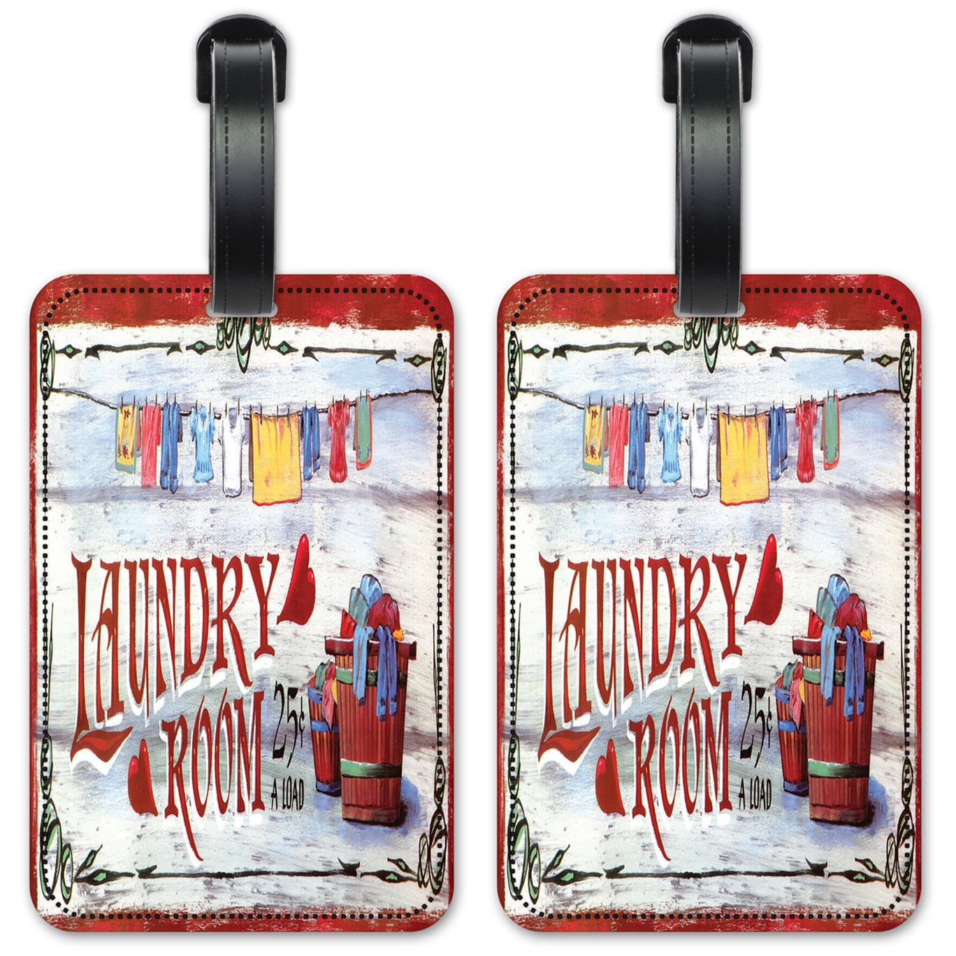 Laundry Room - Luggage ID Tags / Suitcase Identification Cards - Set of ...