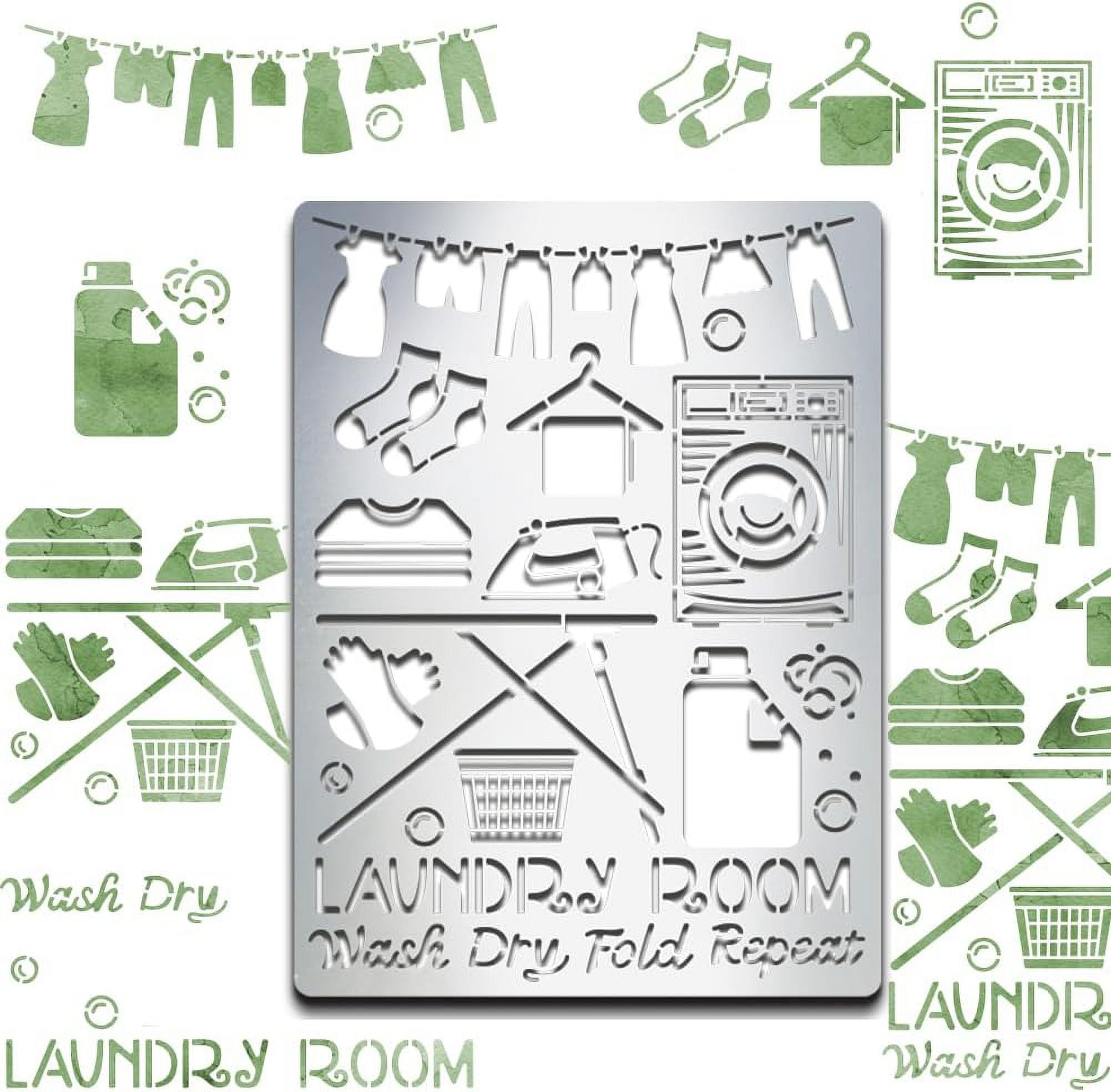 Laundry Room Metal Journal Stencil Metal Painting Template Stainless ...