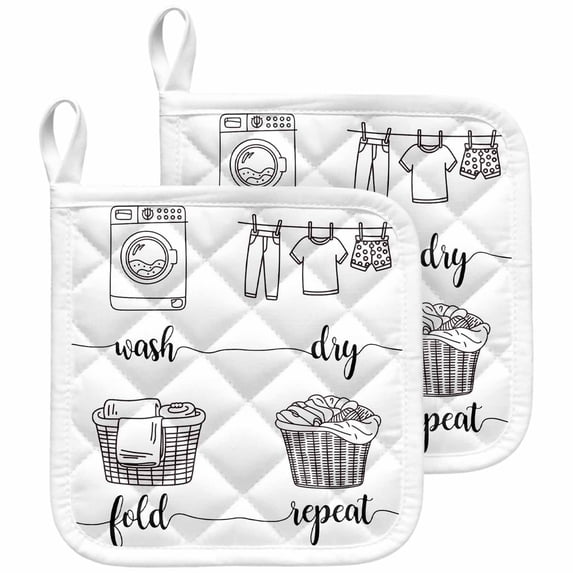 Laundry Room Pot Holders for Kitchen Heatproof Potholder, 2 Pack ...