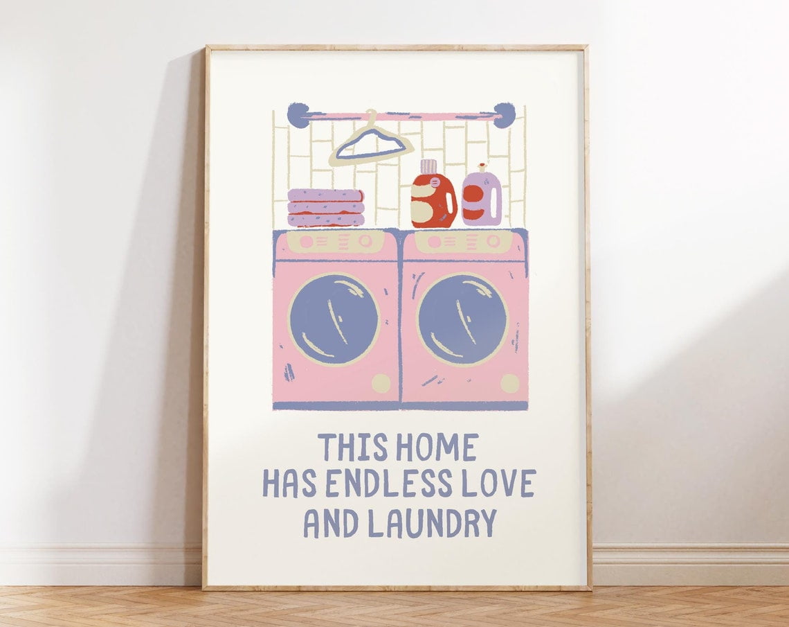 Laundry Room Print, Girly Apartment Wall Art, Laundry Room Decor ...