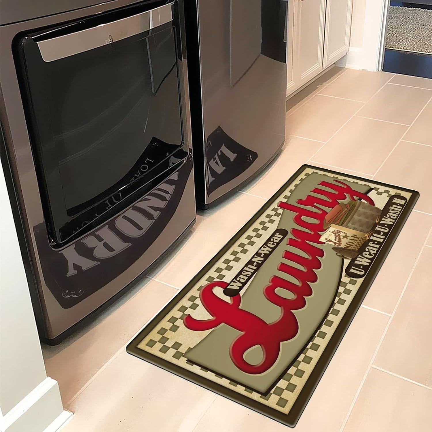 Laundry Room Rug Non Slip Farmhouse Laundry Room Mat 48"X20" Anti ...