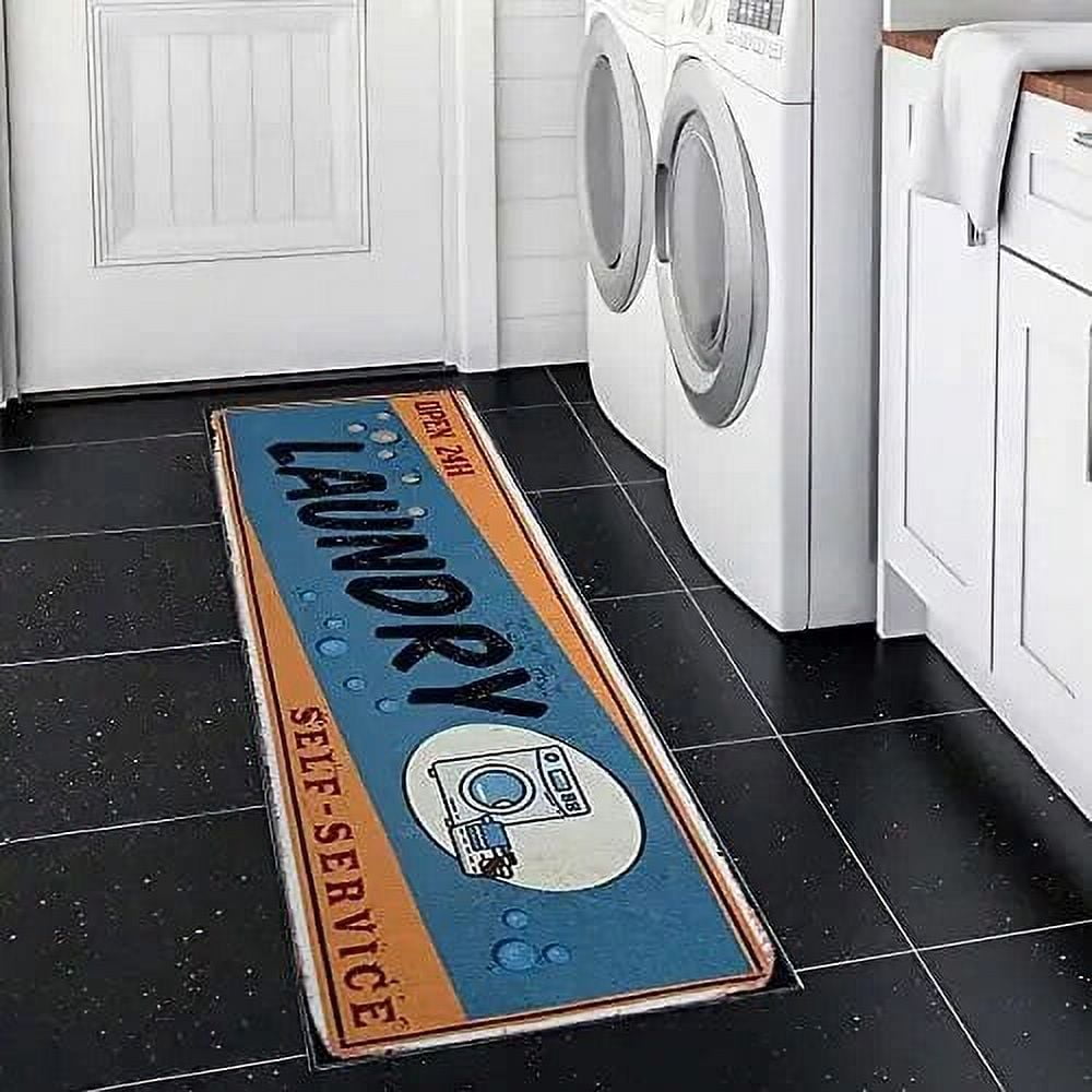 Laundry Room Rug Non-slip Flannel Floor Mat for Washroom Mudroom ...
