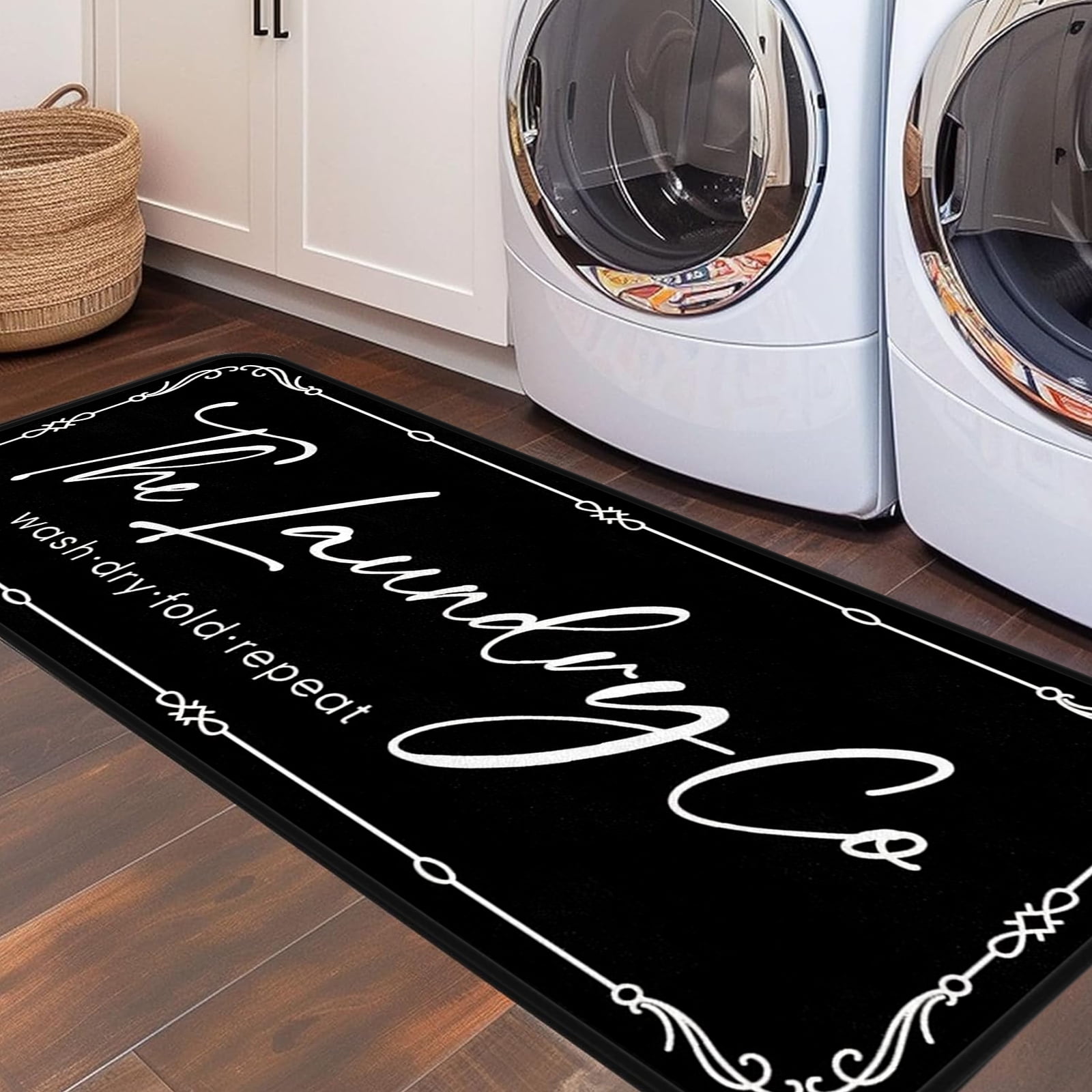 Laundry Room Rug Runner, 20"x47" Non Slip Laundry Rug Kitchen mat ...