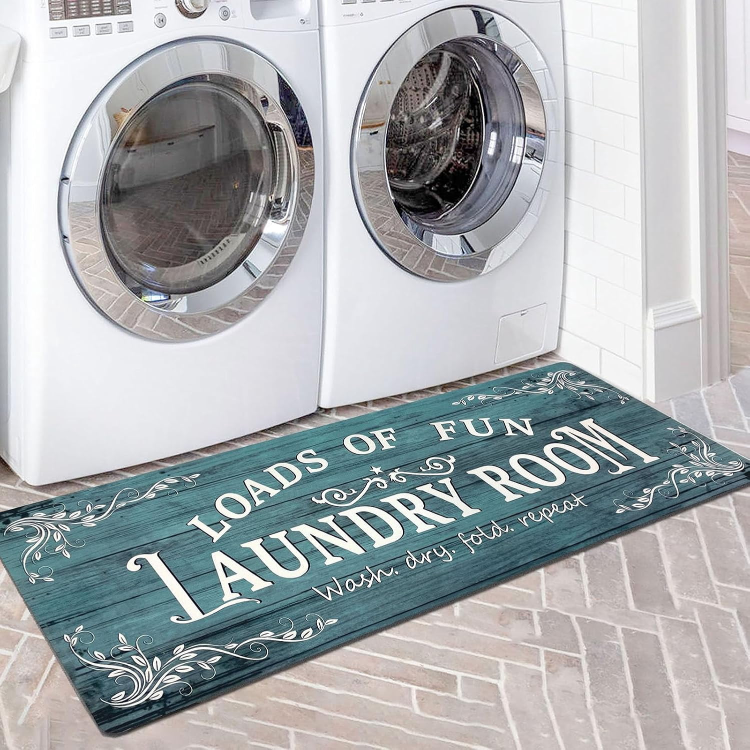 Laundry Room Rug Runner 20"x48" Non Slip Waterproof Laundry Mats for ...