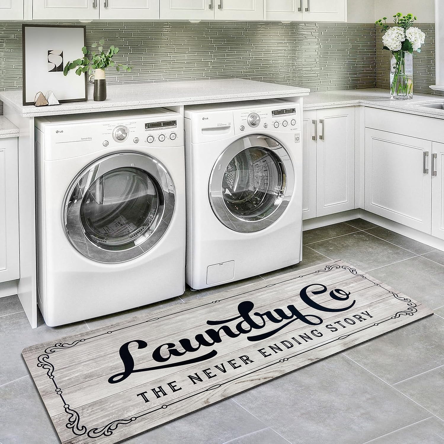 Laundry Room Rug Runner 20"x48" Non Slip Waterproof Laundry Mats for ...