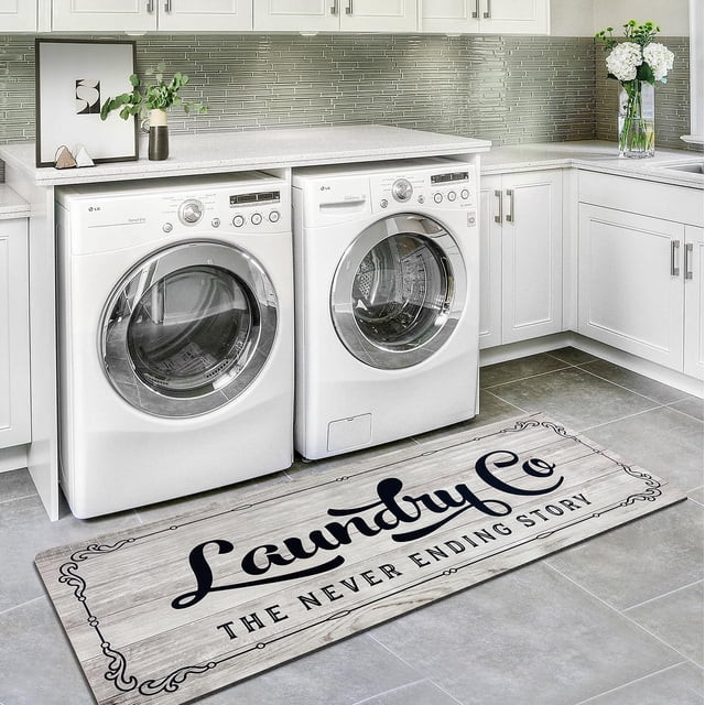 Laundry Room Rug Runner 20"x48" Non Slip Waterproof Laundry Mats for ...