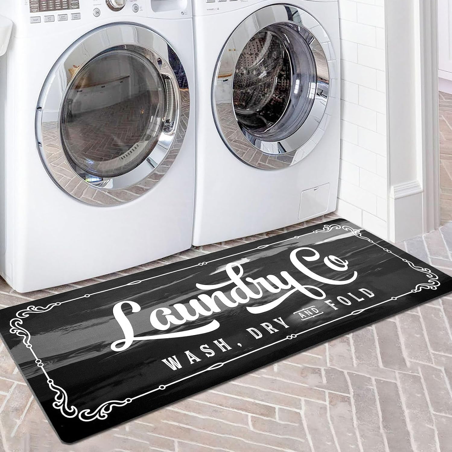Laundry Room Rug Runner 20"x48" Non Slip Waterproof Laundry Mats for ...