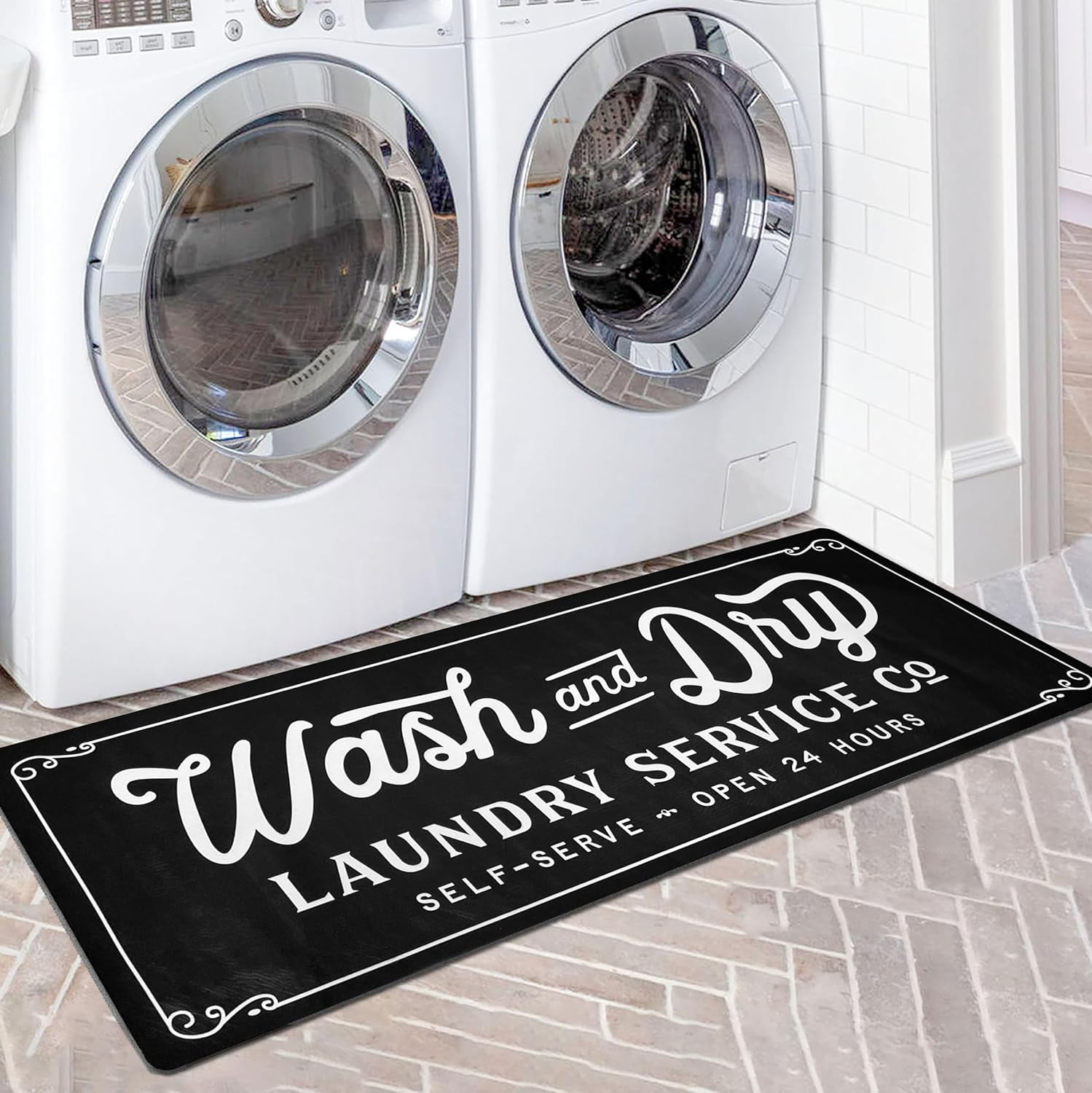 Laundry Room Rug Runner 20"x48" Non Slip Waterproof Laundry Mats for ...