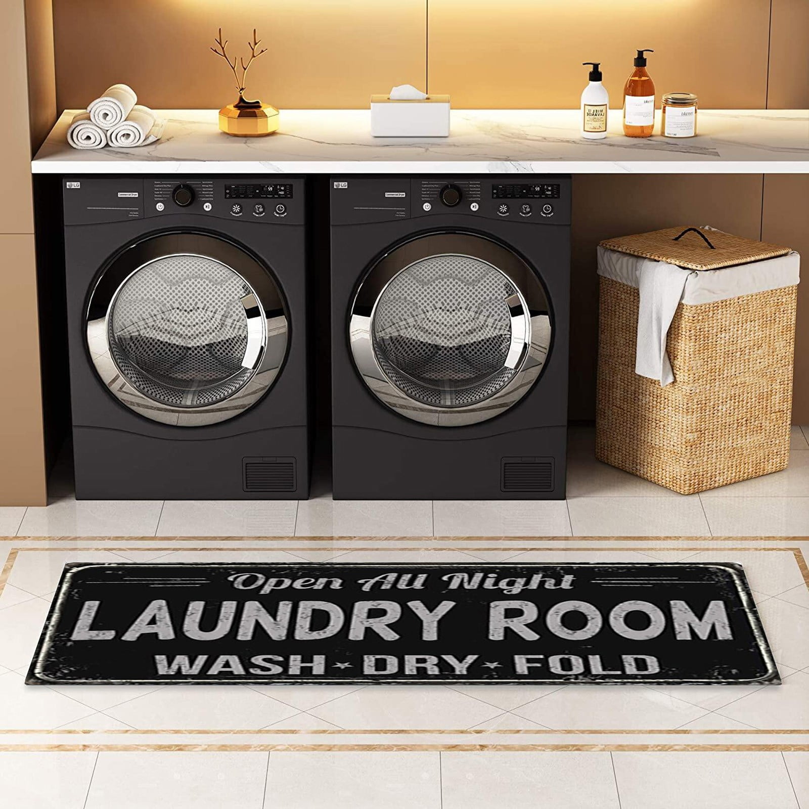 Laundry Room Rug Runner Non Slip Laundry Mats Mudroom laundromat Runner ...