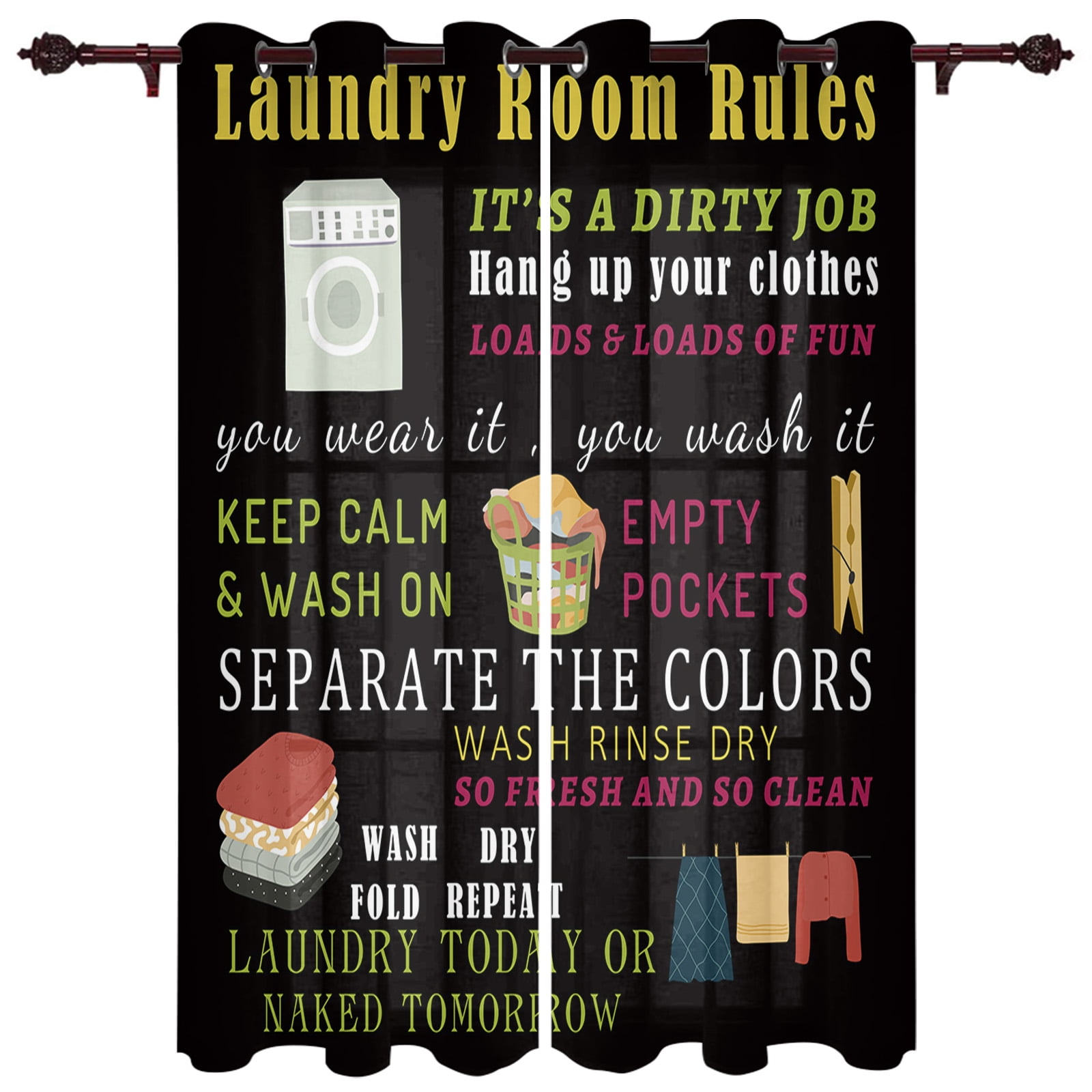 Laundry Room Rules Modern Curtains for Living Room Luxury Window ...