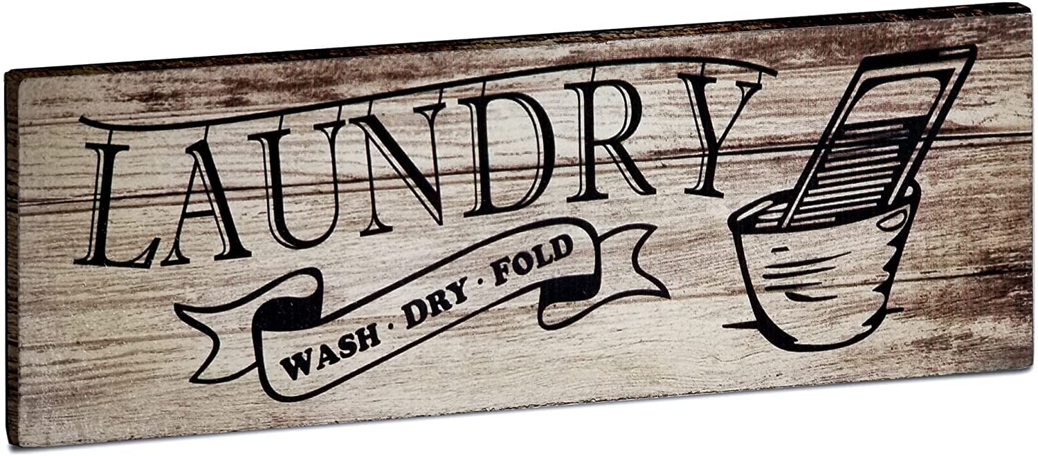 Walmart Rustic Farmhouse Laundry Room Sign - Solid Wood, Easy to Hang ...