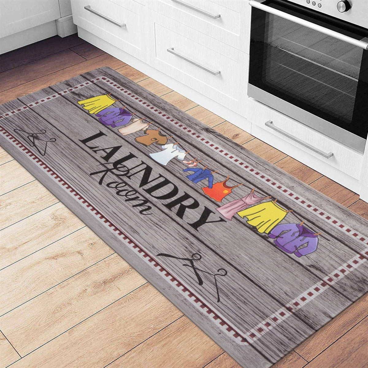World Rug Gallery Laundry Room Standing Mat - Gray 18"x47" - Walmart.com