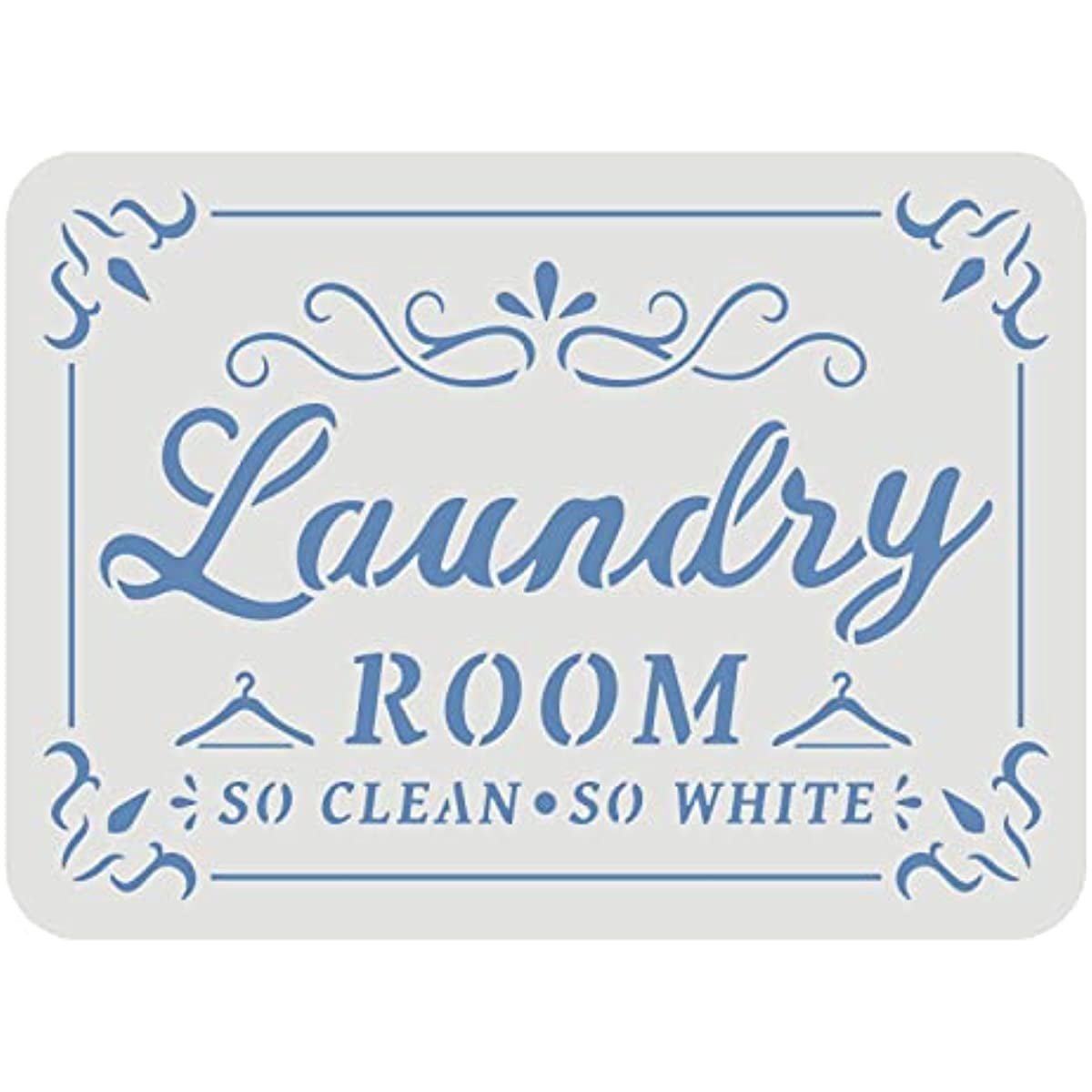 Laundry Room Stencils So Clean So White Painting Stencils Plastic ...