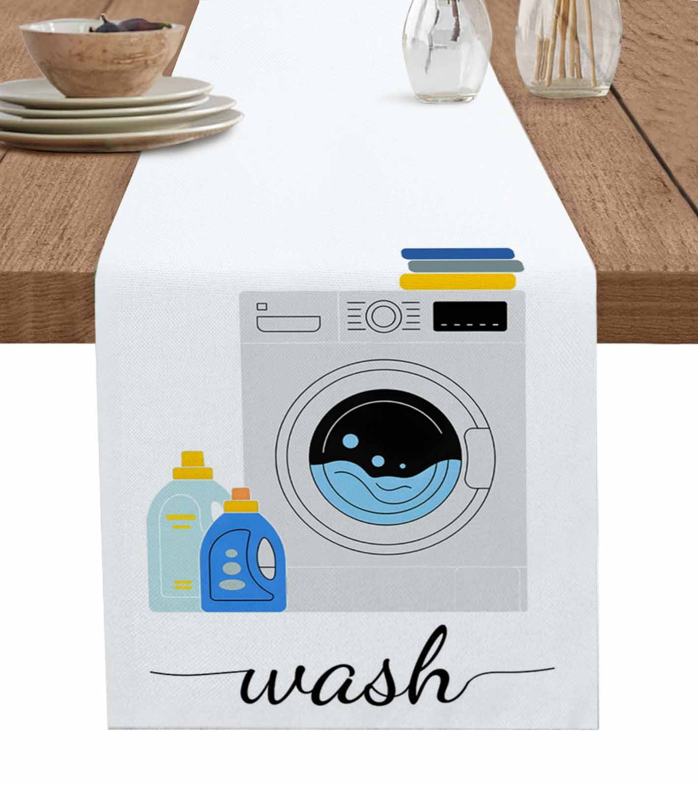 Laundry Room Table Runner 72 Inches, Modern Minimalist Washing Machine ...
