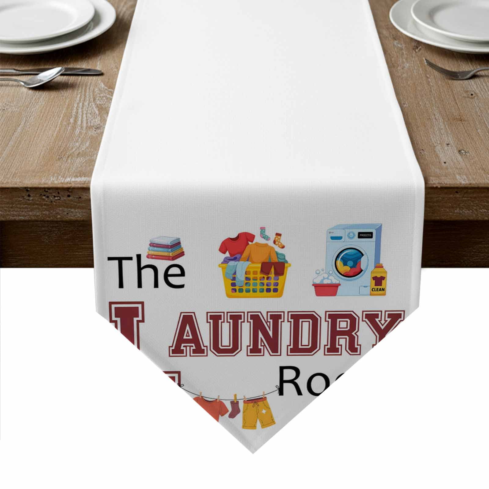 Laundry Room Table Runner Linen Burlap Table Runner 70 Inches Long ...