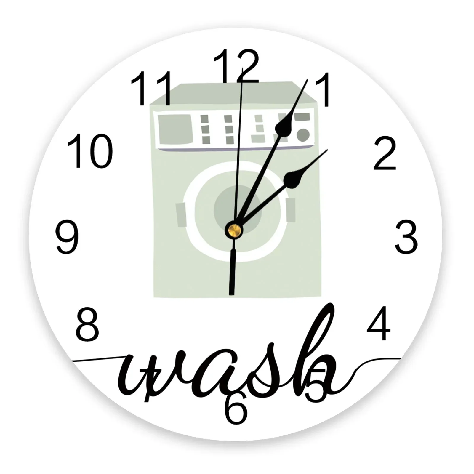 Laundry Room Theme Washing Machine Wash White New Wall Clock Fashion ...