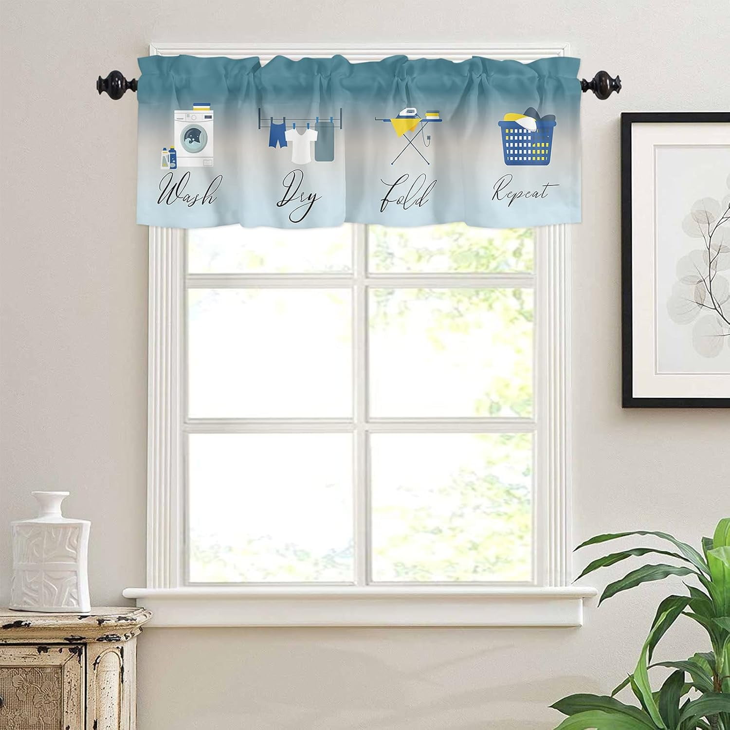 Laundry Room Valance Curtains for Laundry Room/Window/Living Room ...