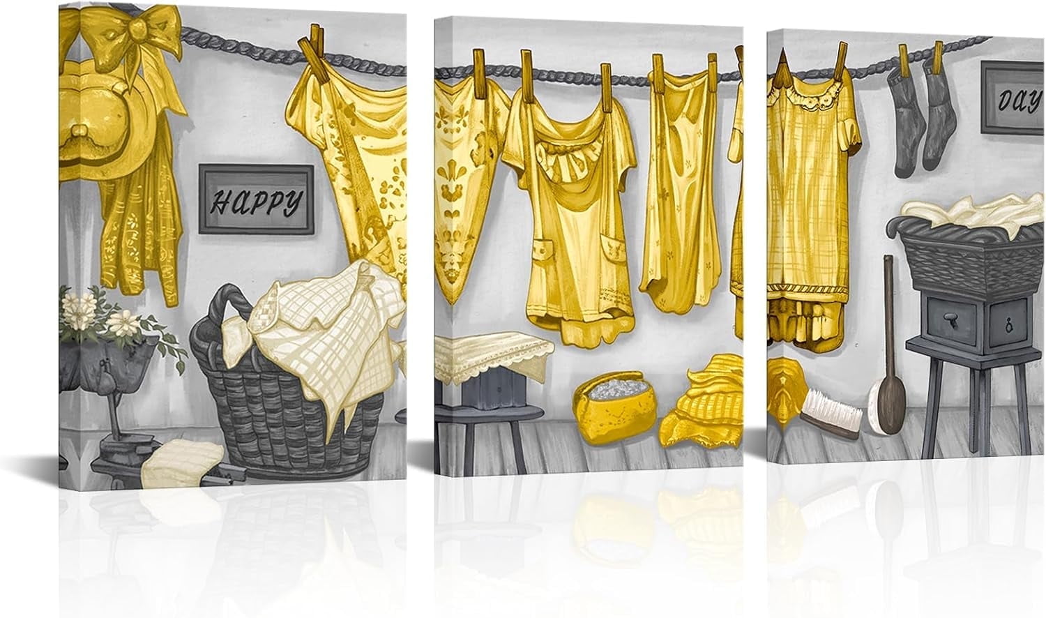 Laundry Room Wall Decor Navy Blue and Grey Laundry Picture Paintings ...