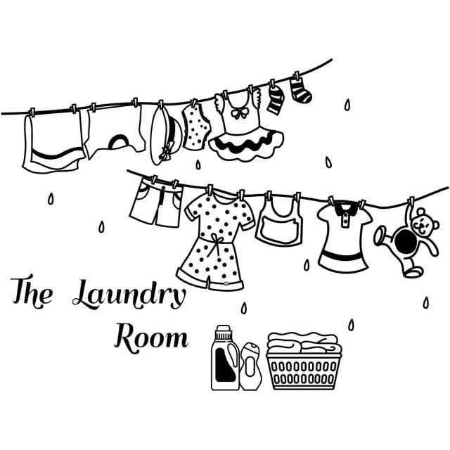 Laundry Room Wall Stickers Self Adhesive Wall Decals Wall Art Murals ...