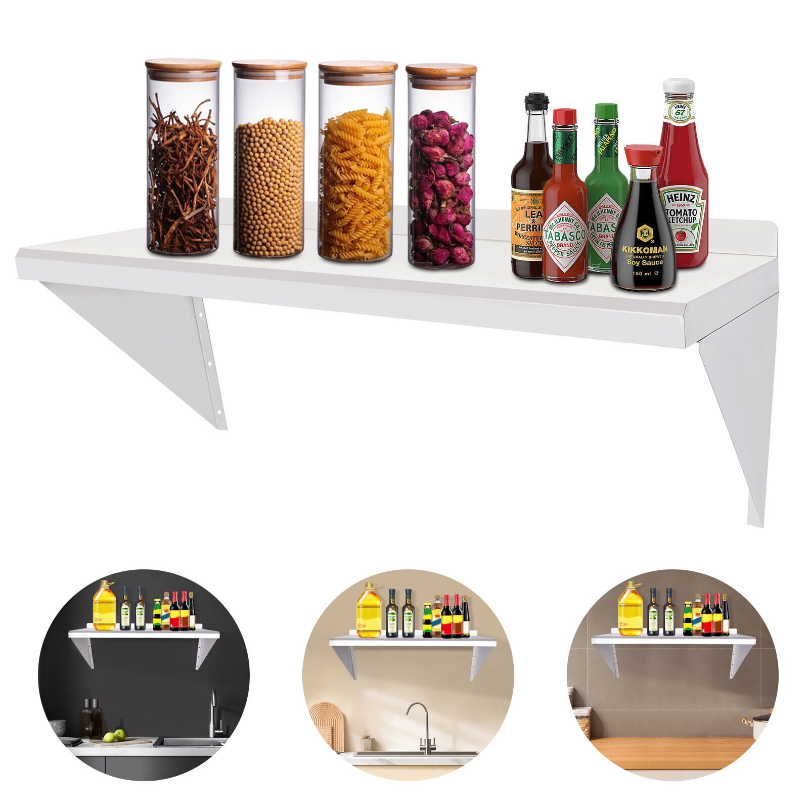 Laundry Room Wall-mounted Shelf Wall-mounted Storage Shelf Large ...