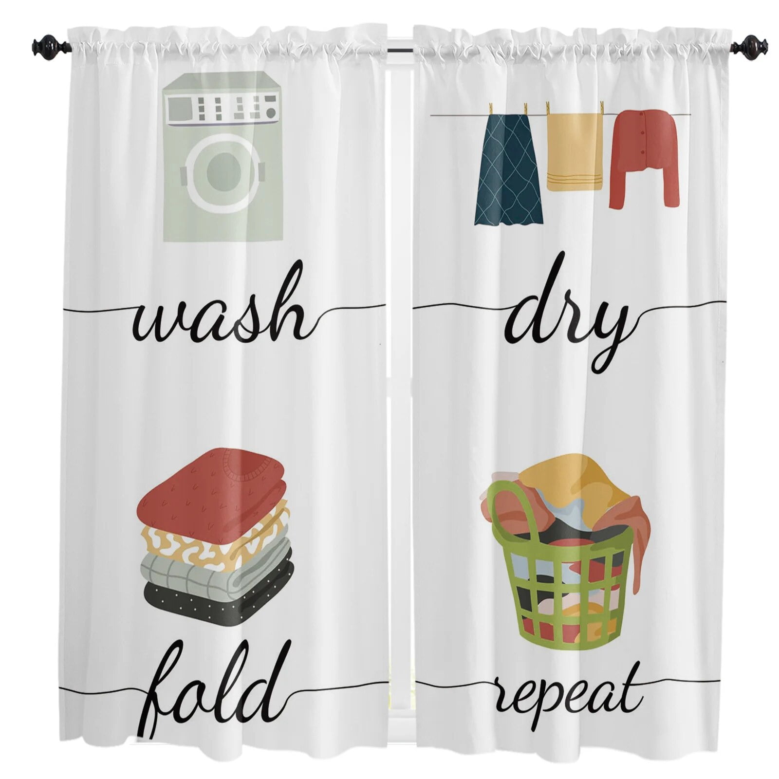Laundry Room Washing Machine Clothes Curtain Home ration Living Room ...