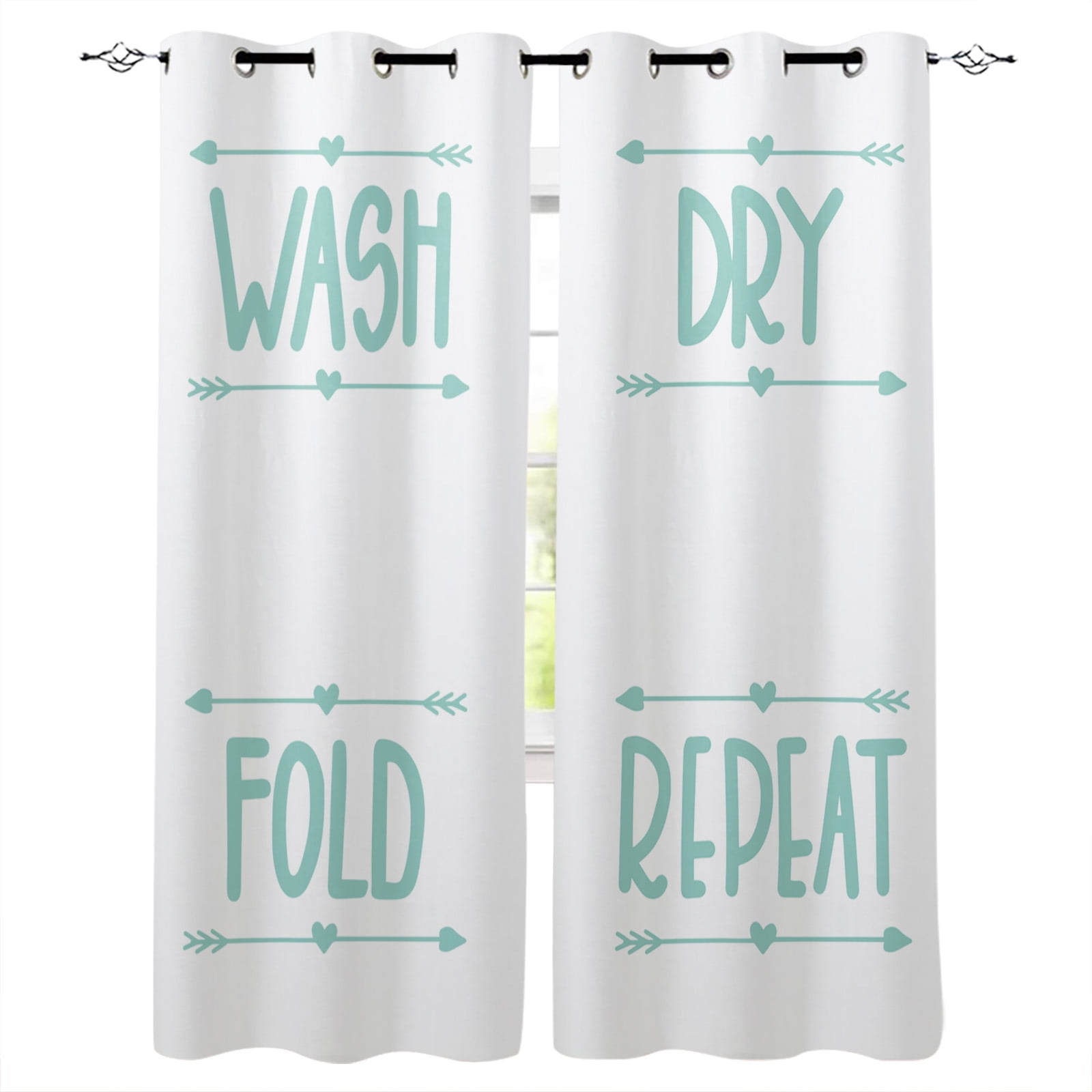 Laundry Room Washing Wash Dry Fold Repeat Curtains For Bedroom Curtains ...