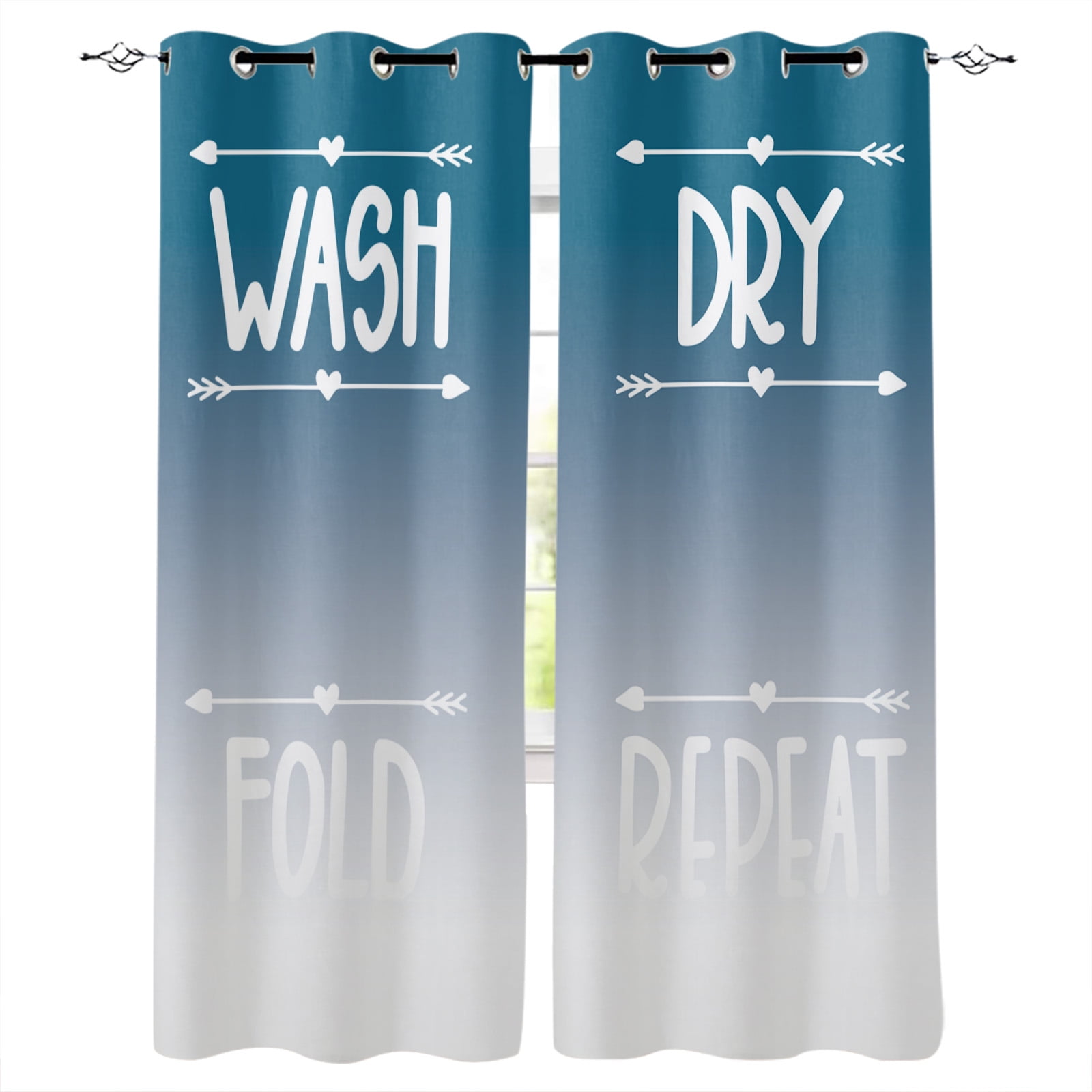 Laundry Room Washing Wash Dry Fold Repeat Curtains For Bedroom Curtains ...