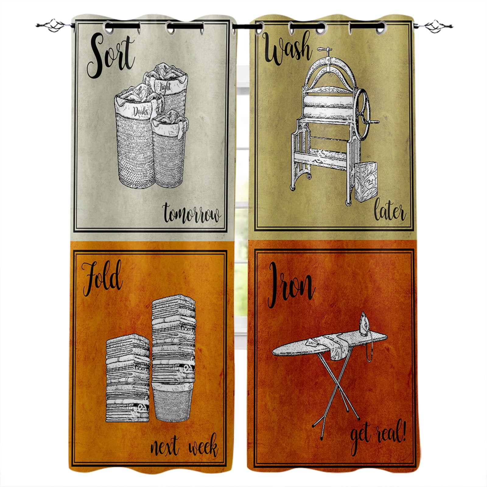 Laundry Room Washing Wash Dry Fold Repeat Curtains For Bedroom Curtains ...