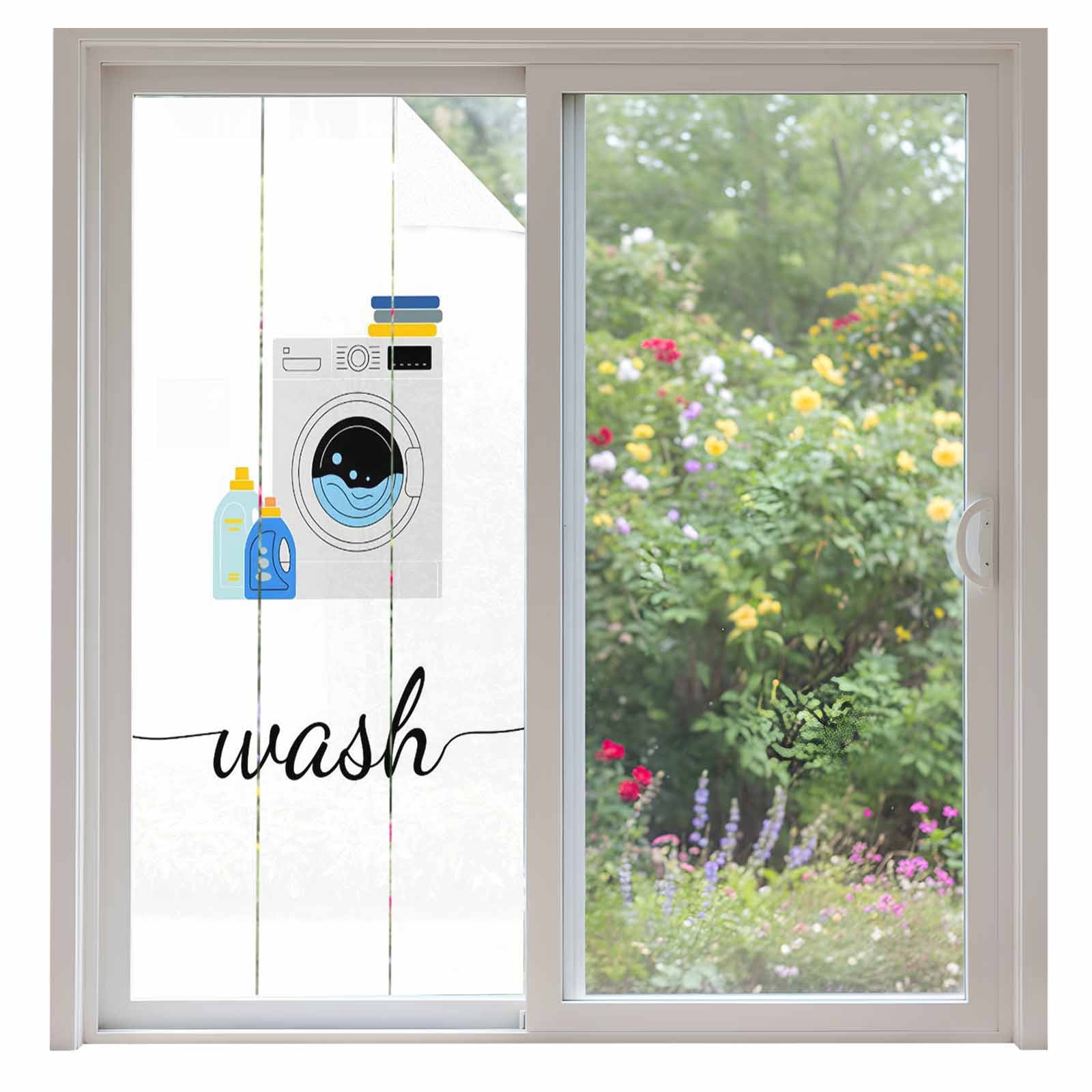 Laundry Room Window Privacy Film, Modern Minimalist Washing Machine ...