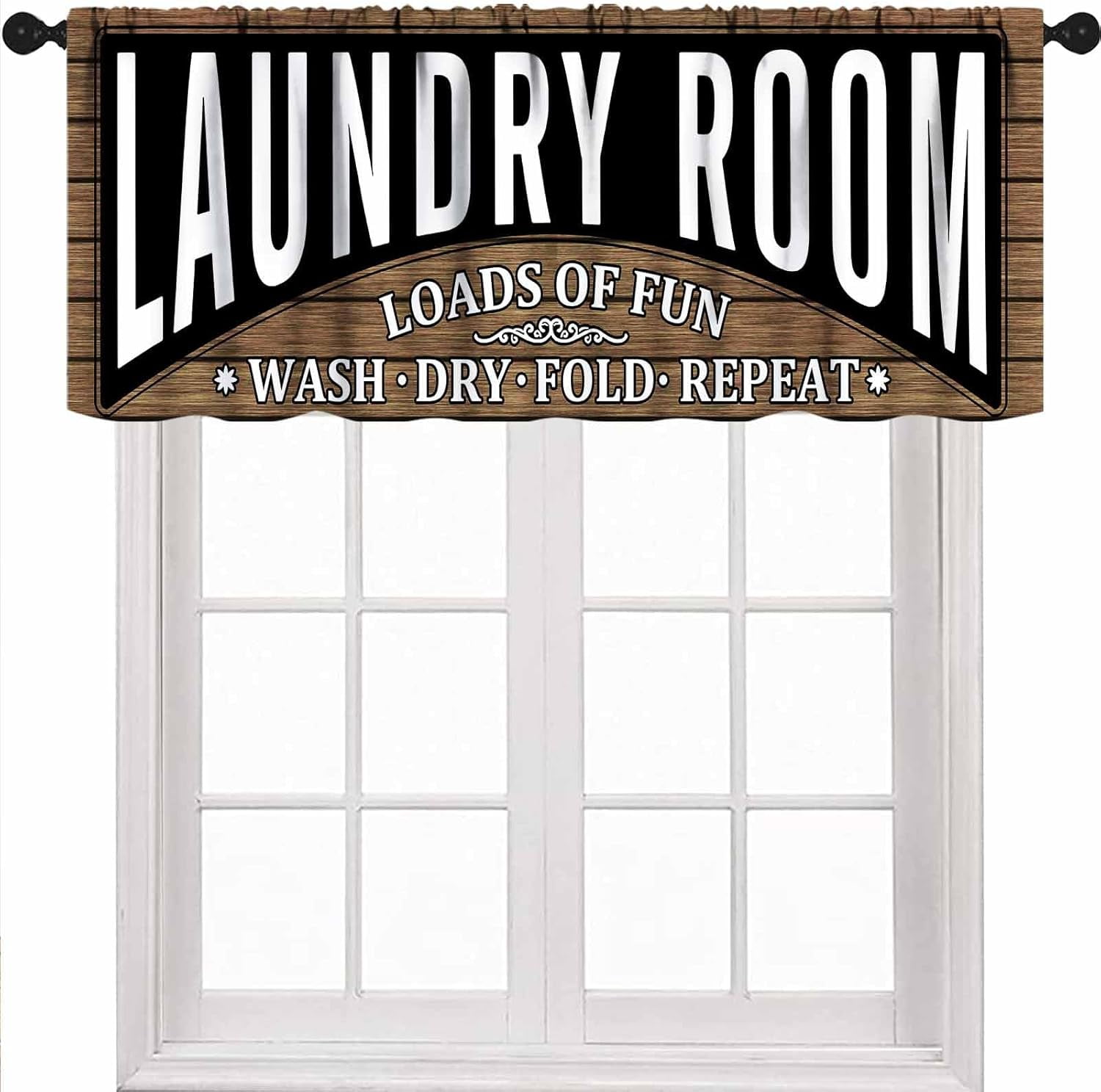 Laundry Room Window Valance,Vintage Farmhouse Rustic Watercolor Hanging ...