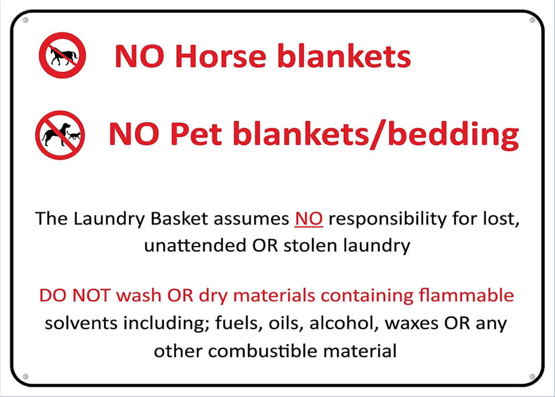 Laundry Rooms No Pet Blankets Sign Metal 12X8 Inch Rust Free Aluminum ...