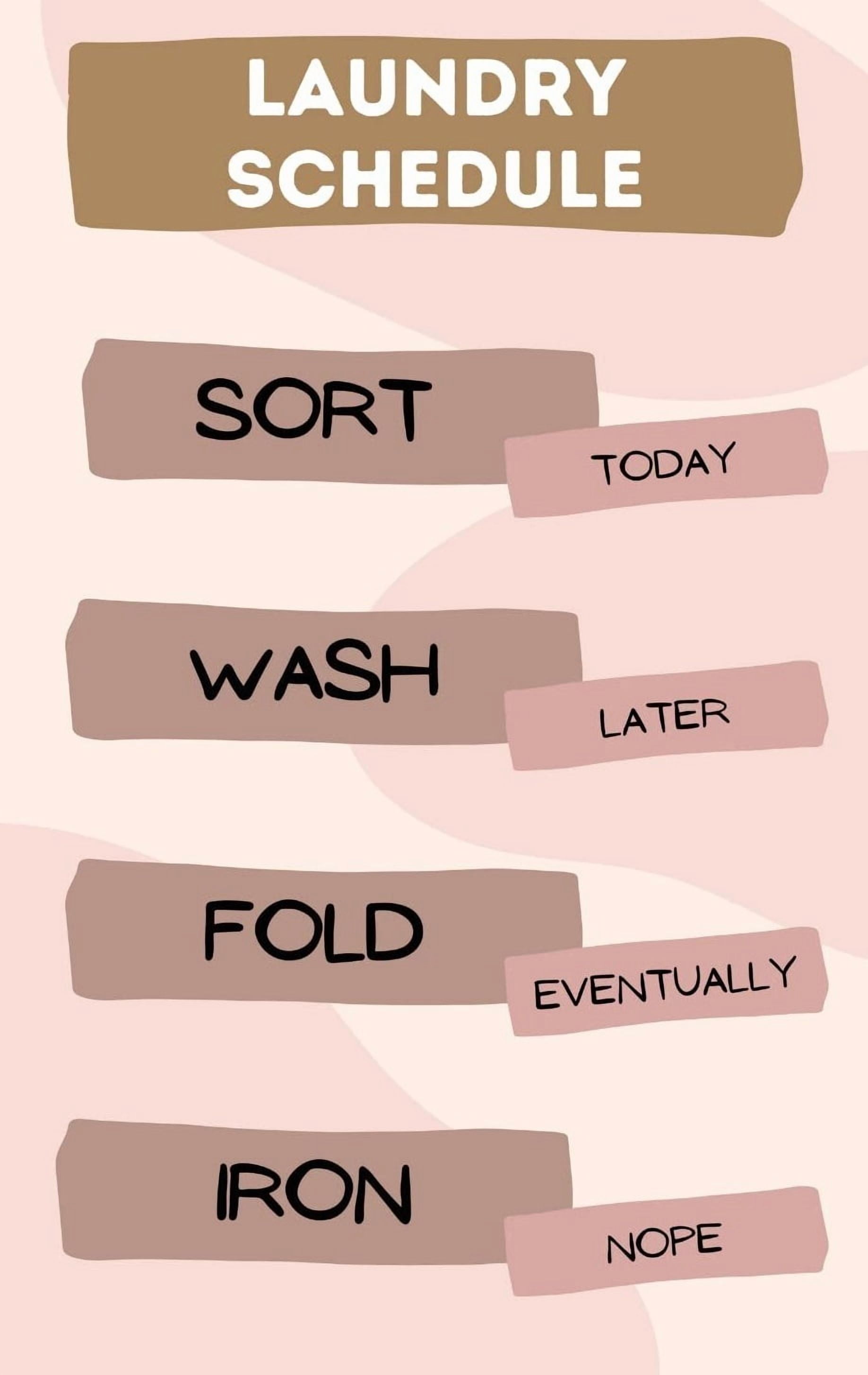 Laundry Schedule Scroll. Wall Scroll Art Poster. Laundry Minimalist ...